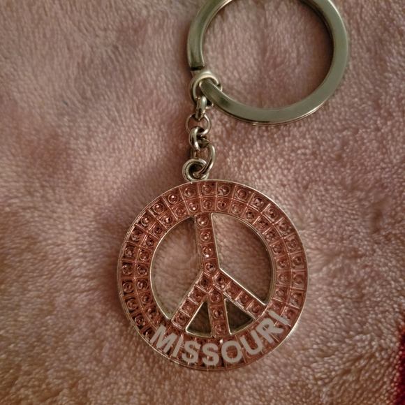 Other | Pink Bling Peace Sign Missouri Souvenir Keychain | Poshmark